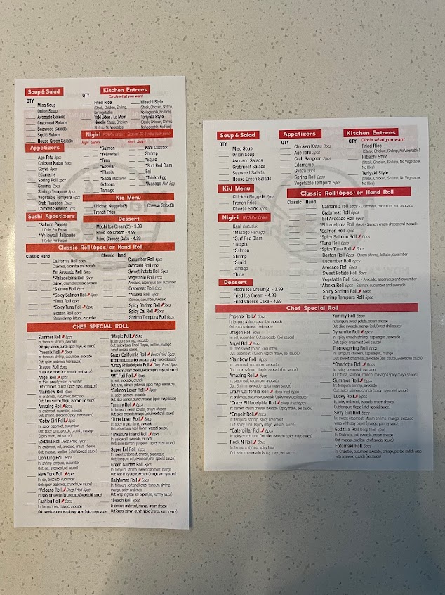Magic Sushi Restaurant Menu | All-You-Can-Eat Sushi & Hibachi in Charlotte